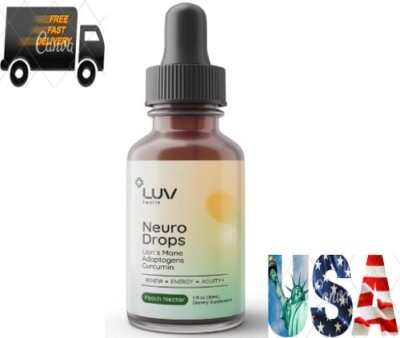 LUV Neuro Drops: Lion's Mane & Turmeric Adaptogen Mushroom Drops for ...