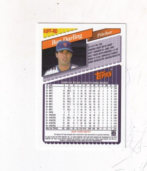2022 Topps Archives - 1993 Fan Favorites Autographs Silver #93FF-RD Ron ...