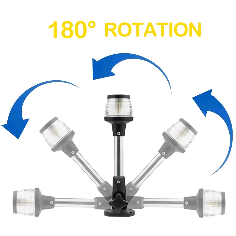 Made 3-NM LED Fold Down Boat Stern Light All Round 360° Boat Anchor ...