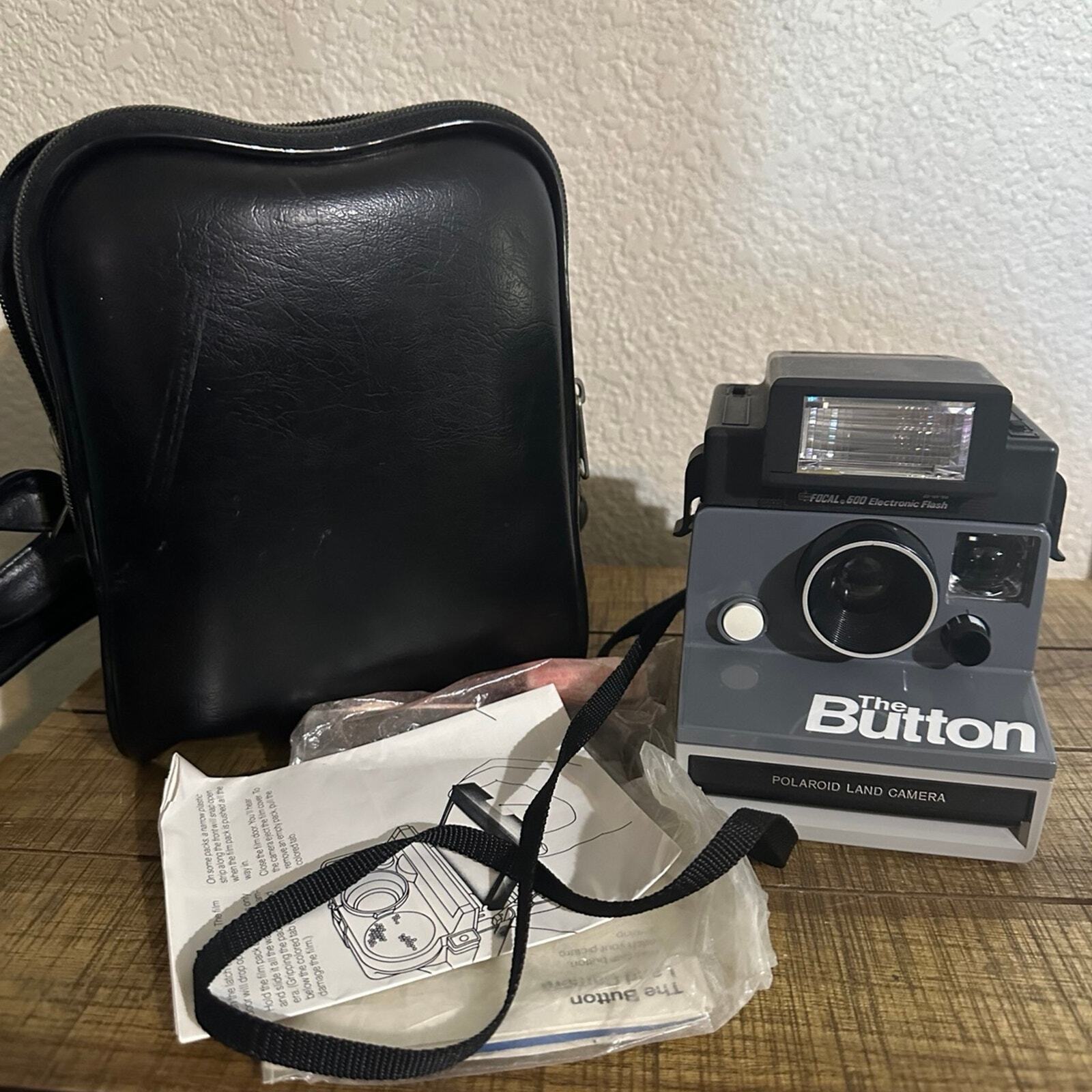 Vintage The Button Polaroid Camera with case | eBay