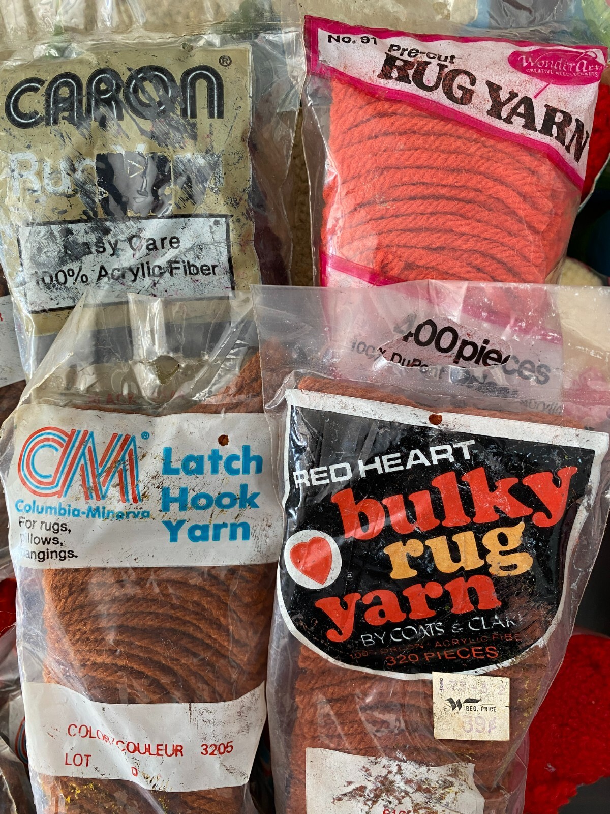 Lot of 45 Vintage Multi-Color Pre-Cut Latch Hook Rug Yarn | eBay