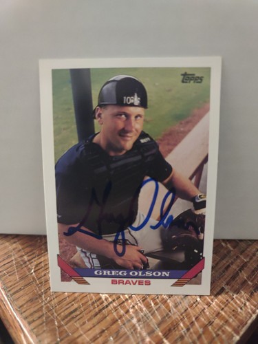 Greg Olson Autographed 1993 Topps Signed Baseball Card #708 Atlanta ...