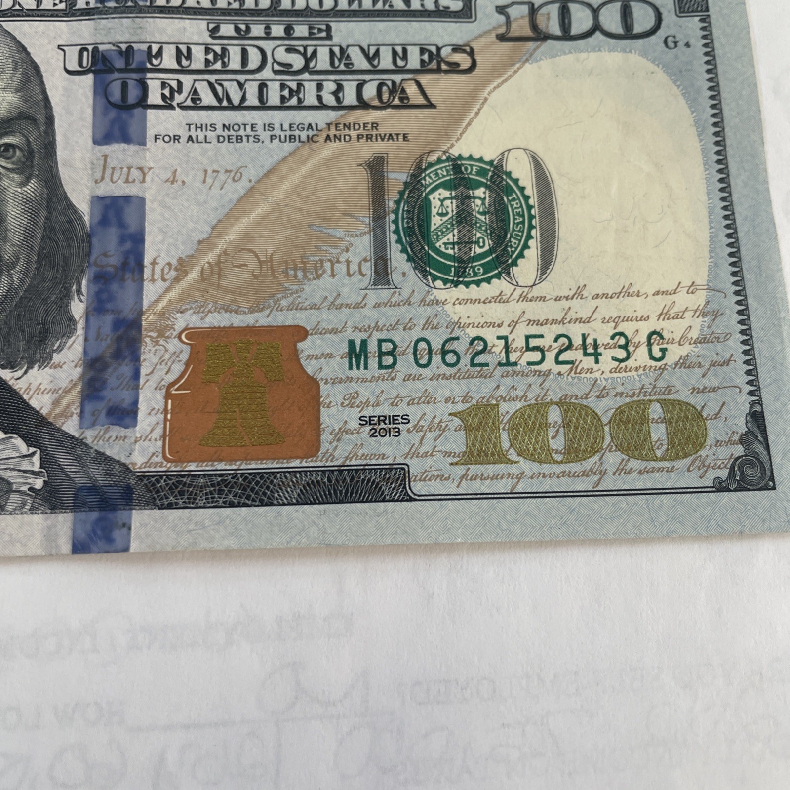 100 dollar bill Fancy Serial Number, Broken Ladder | eBay