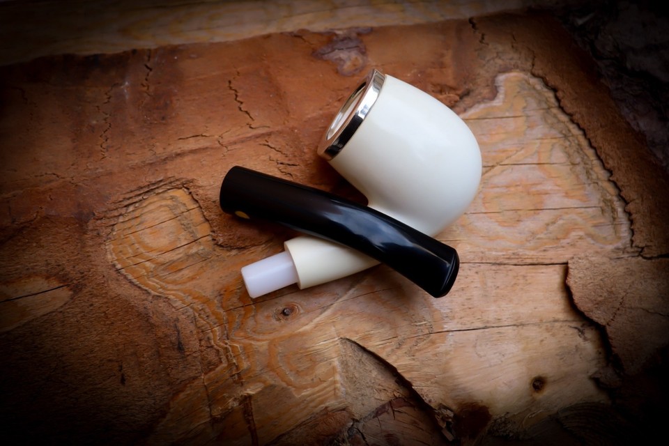 Translucent A+++,9mm Filtered Half Bent Block Meerschaum Pipe - Astaş ...
