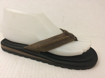 Mossimo Boys 3 Youth Brown Leather Flip Flop Sandals Summer Shoes ...