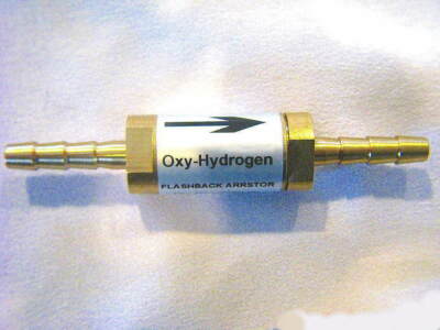 OXY-HYDROGEN FLASHBACK ARRESTOR w/check valve, High Vol 116 Lt/m 1/4 ...