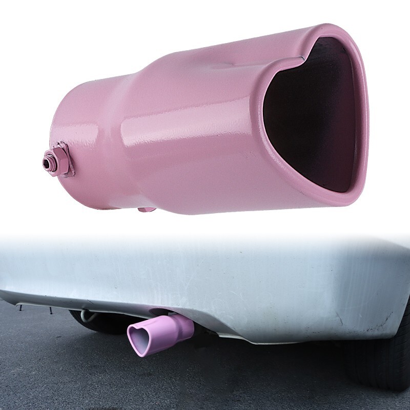 Heart Shaped Auto Stainless Steel PINK Rear Exhaust Pipe Tail Muffler ...