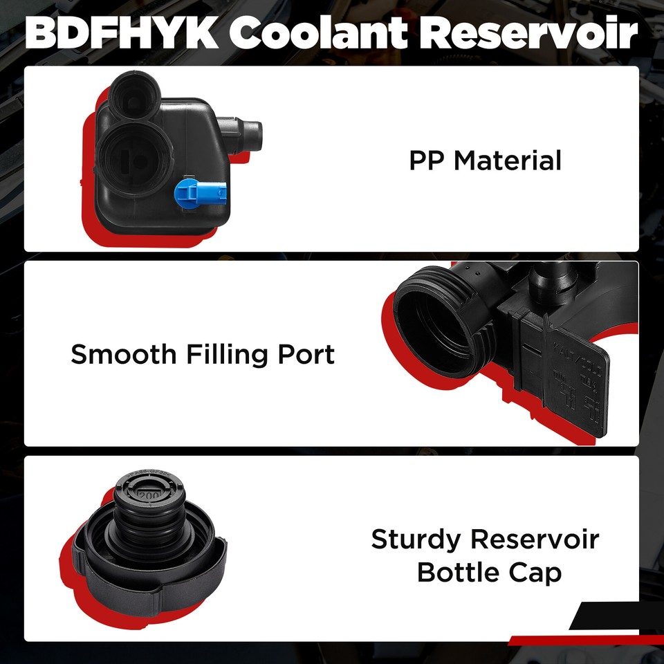 For BMW E46 E83 E53 X3 X5 Radiator Coolant Overflow Expansion Tank w ...