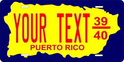 Puerto Rico 1939 License Plate Personalized Custom Car Bike Motorcycle ...