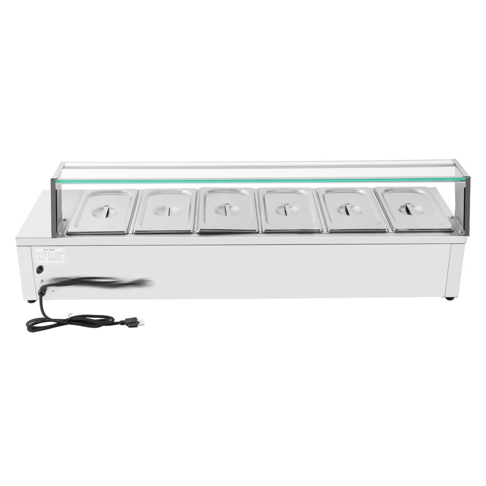 6-Pan Electric Food Warmer Steam Table Buffet Bain Marie Countertop ...