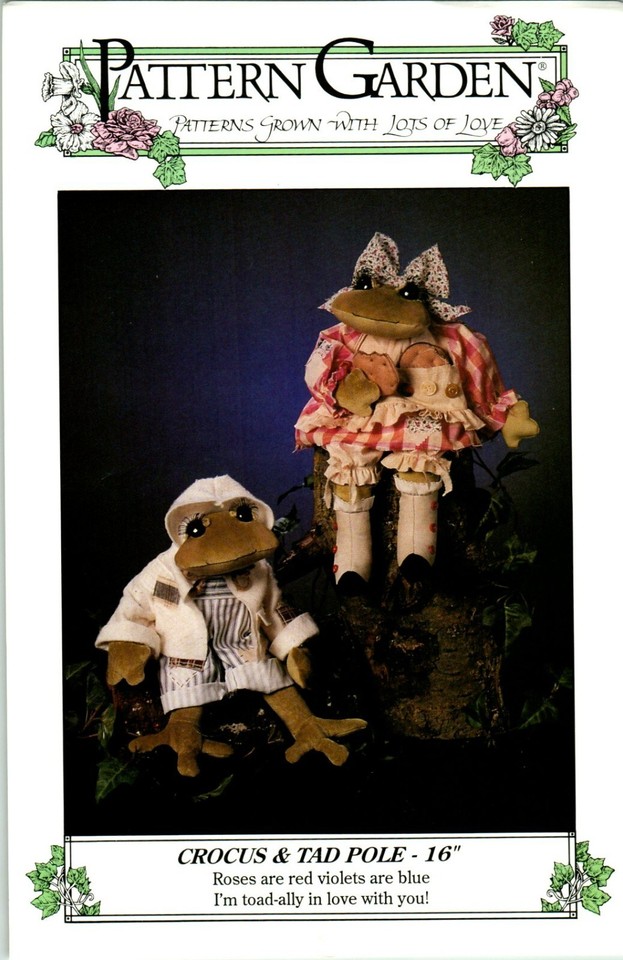 Crocus & Tad Pole Cute Toad Couple Doll Pattern Soft Sculpture ...