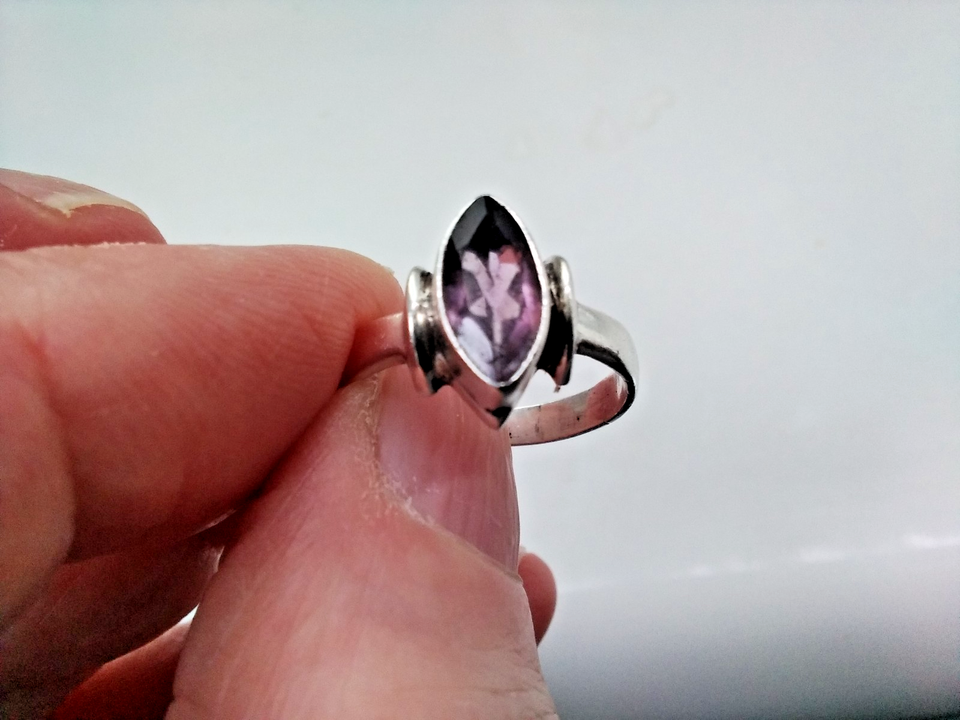 925 Sterling Silver Amethyst ring SIZE N | eBay UK