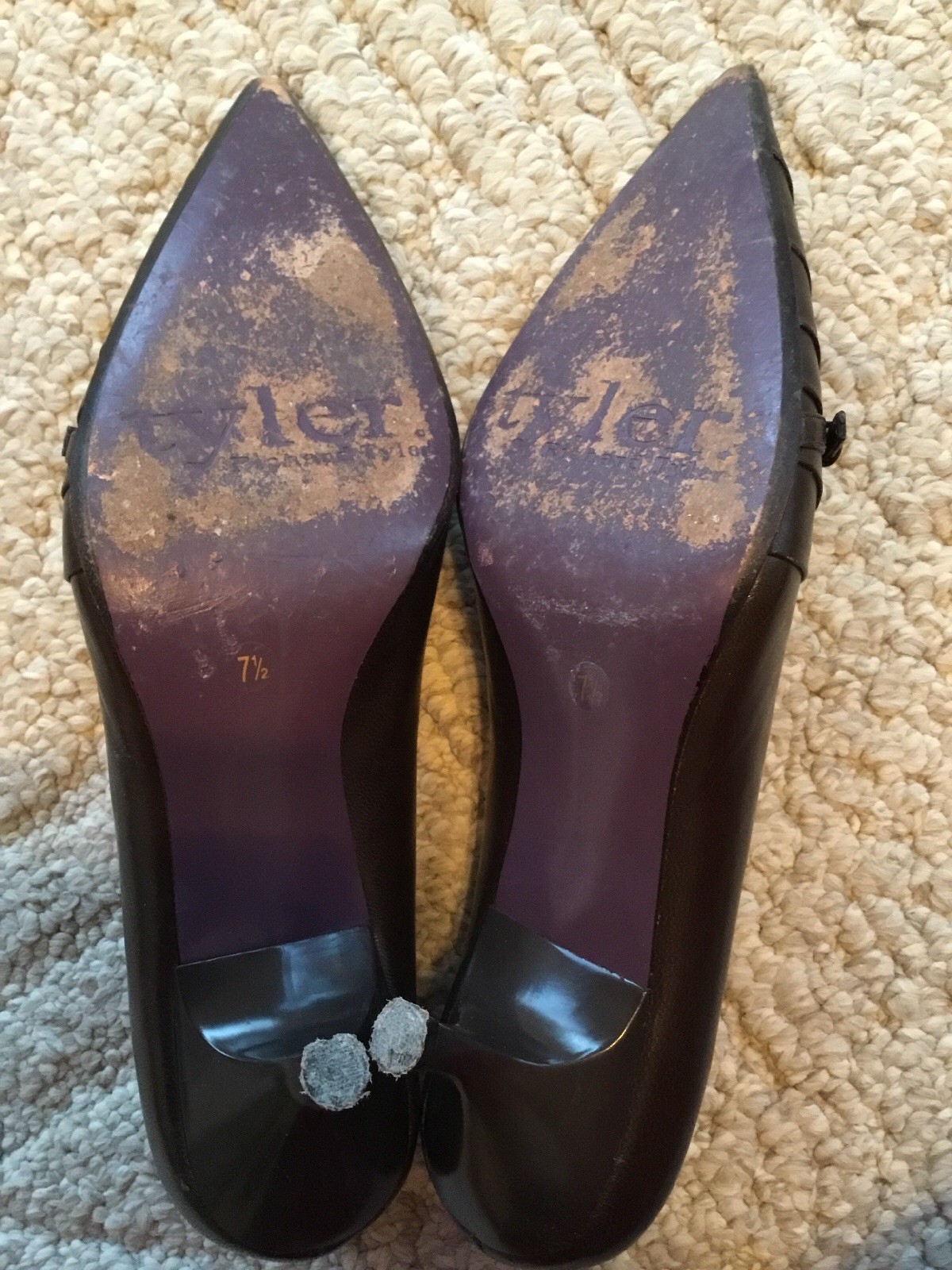 Richard Tyler Heels Brown Leather Pointed Toe Slip On Pumps Size 7.5 | eBay