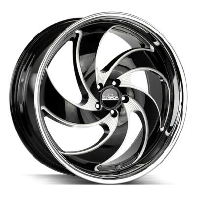 22 inch 22x9 Strada RETRO 5 Black Milled SS wheels rims 5x5 5x127 +15 ...