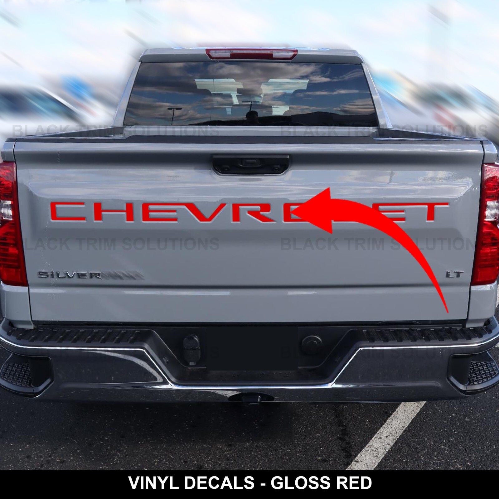 Red Vinyl Tailgate Letter DECALS For 2019-2024 Chevrolet Silverado 1500 ...