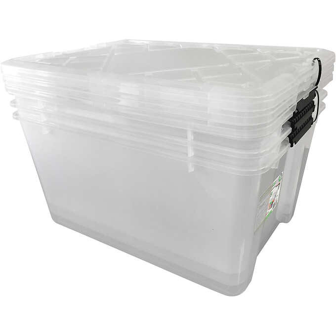 1X Greenmade Instaview 45-Quart Clear Multi-Use Storage Tote Stackable ...