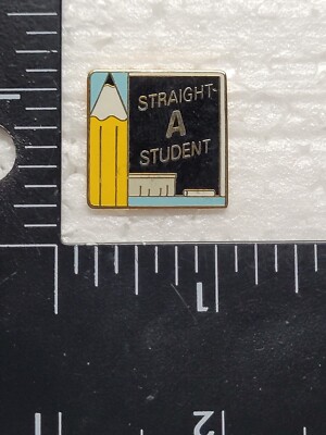 STRAIGHT A STUDENT HAT LAPEL PIN PIN BACK USED (G0679) | eBay