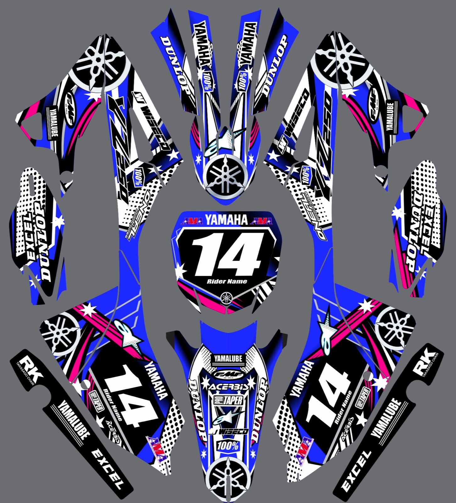 Graphics for Yamaha YZ 250 YZ250 2022 2023 Decals Cameleon Custom | eBay