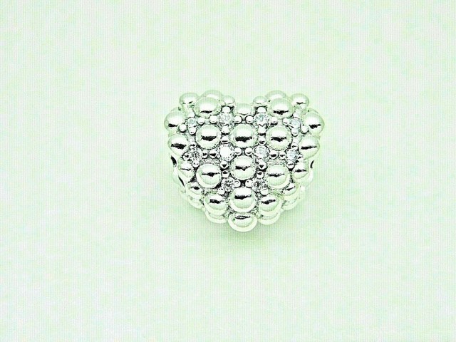Authentic PANDORA Charm Beaded Sparkling Heart 798681c01 W Suede Pouch ...