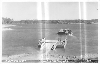 LAKE NORFORK Arkansas postcard RPPC Henderson ferry boat dock | eBay