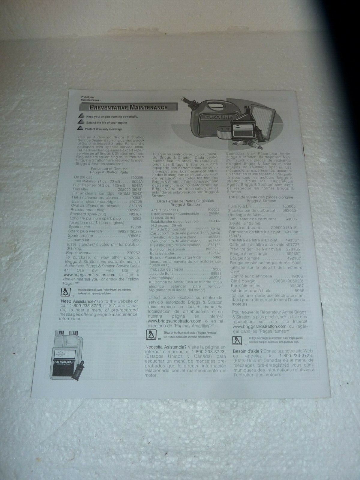 Briggs & Stratton Quantum Series Model 120000 Operator's Manual M-3 | eBay