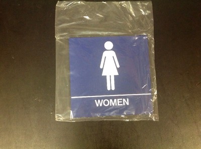 WOMENS RESTROOM SIGN (With Braille COMPLIANT IN BLUE) | eBay