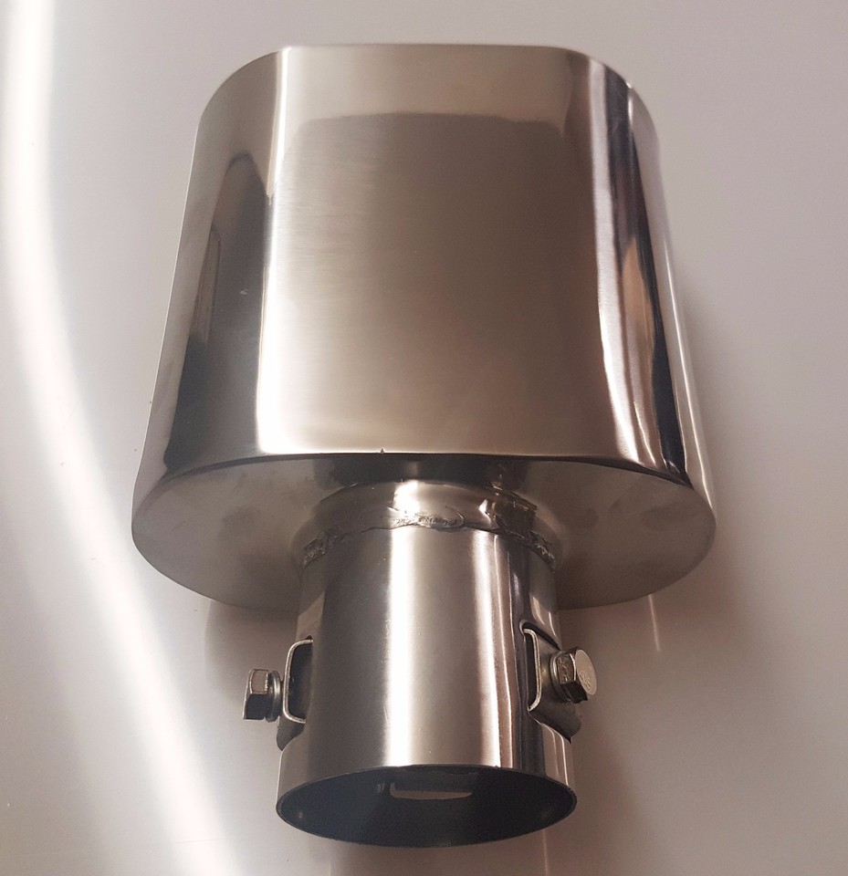 STEEL SPORTS EXHAUST TRIM TIP MUFFLER CHROME TAIL CAR VAN 58MM ...
