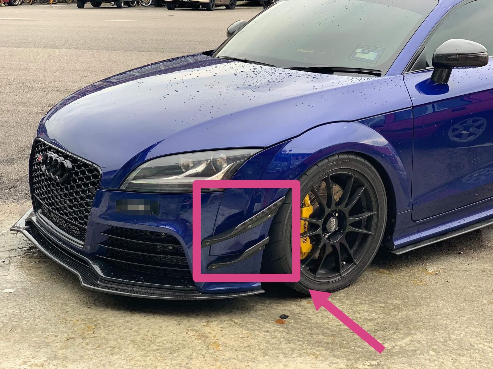Fit For Audi TTRS MK2 8J Front Bumper Carbon L Canard & Bumper Canard ...