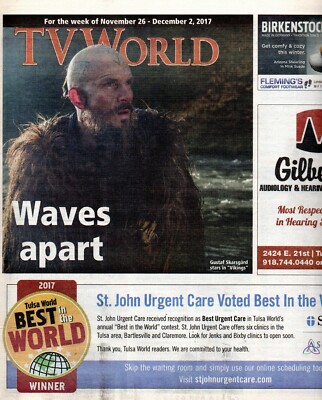 TV WORLD Magazine November 26-December 2 2017 Gustaf Skarsgård Vikings ...