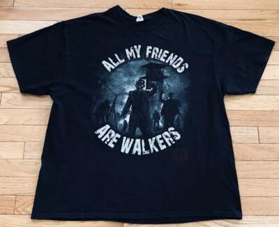 The Walking Dead AMC All My Friends Are Walkers Men's Black T-Shirt ...