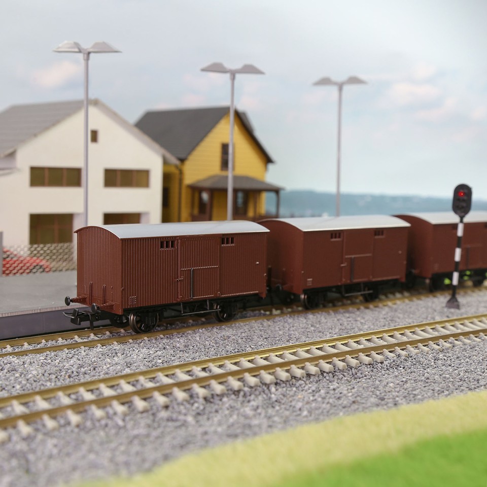 3pcs HO Scale 1:87 20ft Box Car Wagon 20' Rail Carriage Model Freight ...