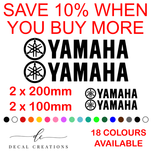 YAMAHA 4 PACK Decals Fuel Tank Swing Arm Fender Motorbike Car Window ...