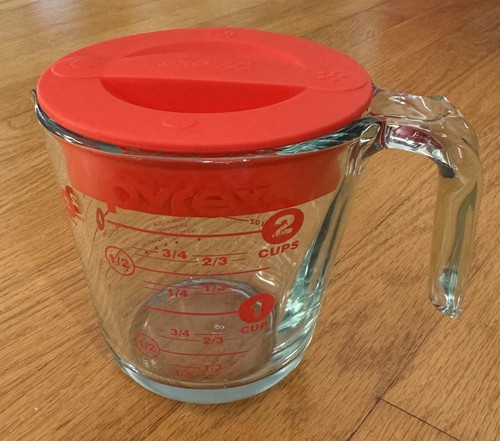 Pyrex 2 Cup 16 Oz Measuring Cup Red Letters With Handle Made in USA ...