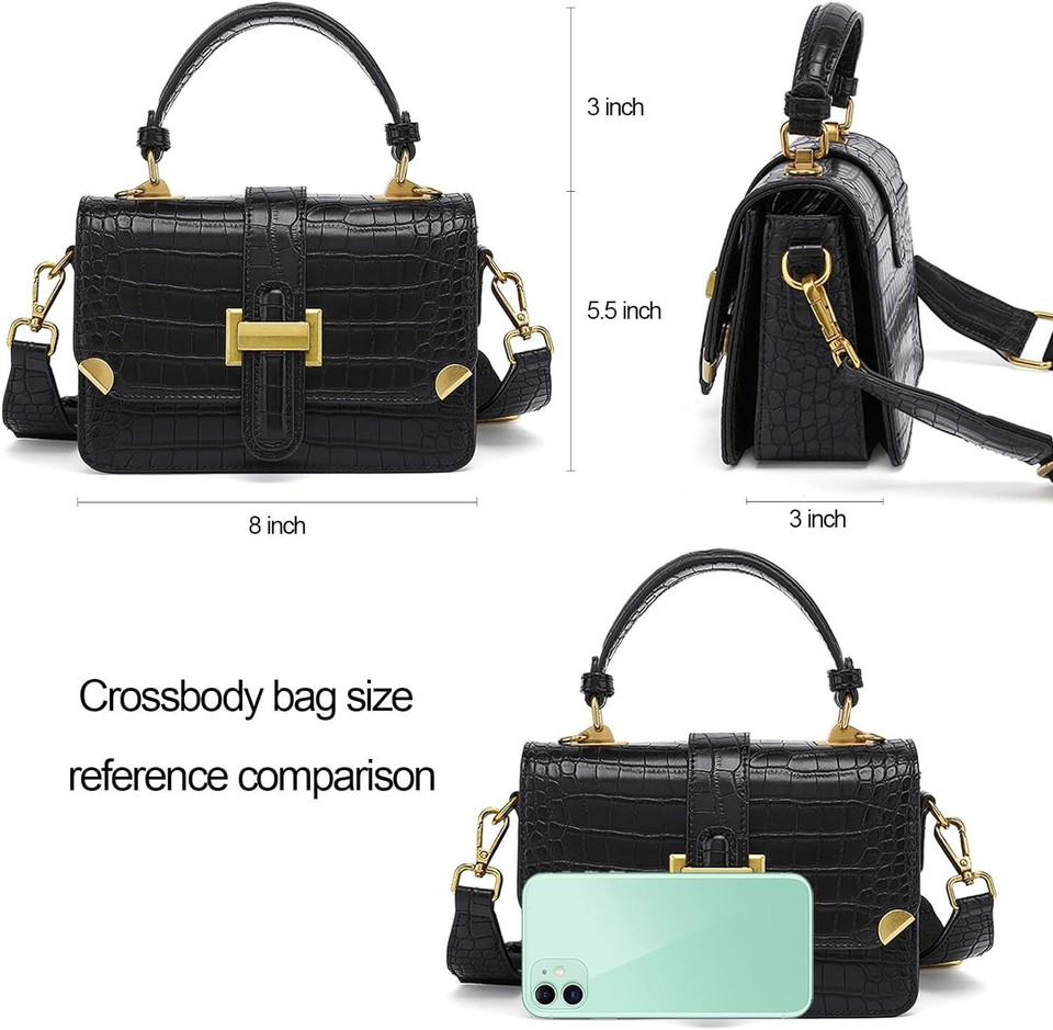 LL LOPPOP Women's Small Classy Crossbody Purse Top Handle A-black(2035 ...