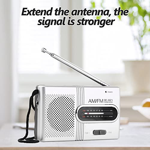 Portable AM FM Radio, Mini Stereo Pocket Radio Battery Operated Small ...