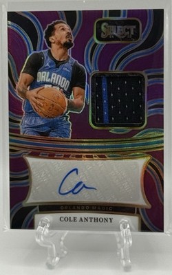 Cole Anthony 2024-25 Panini Select Game-Used Jersey Patch Auto Purple ...