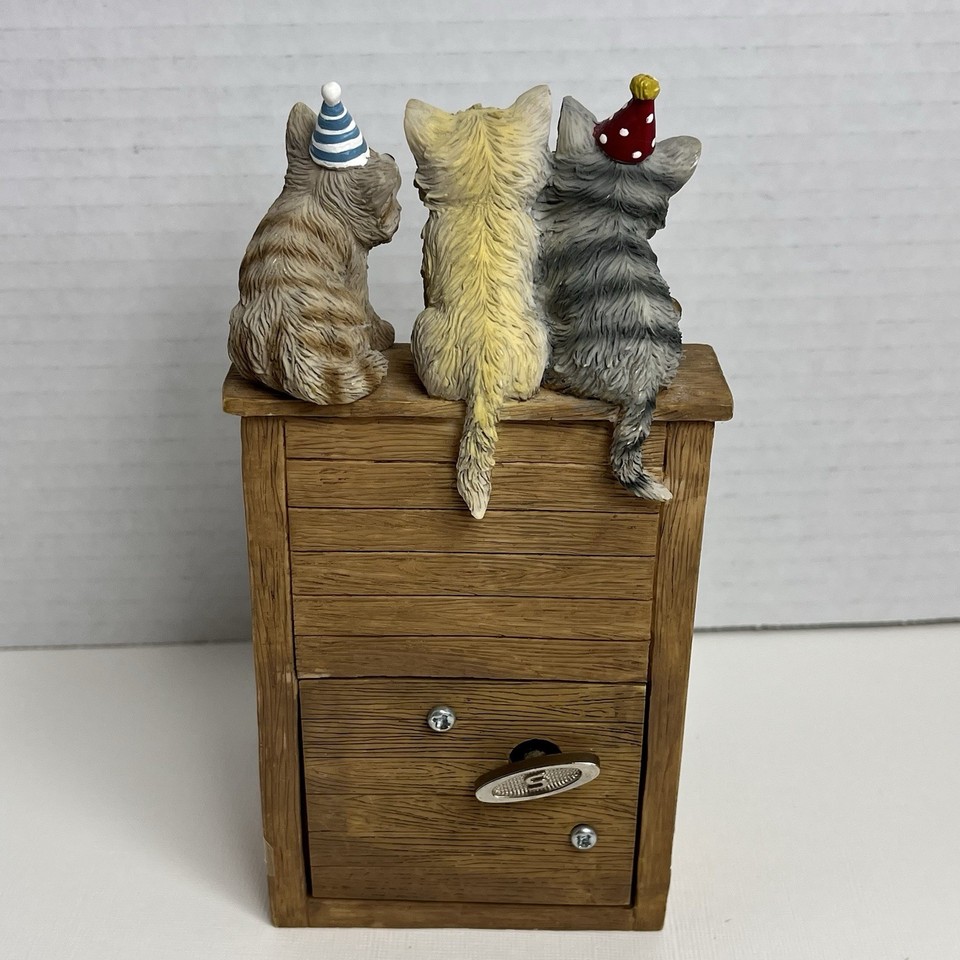 Vintage San Francisco Music Box Kittens Cats at Piano Plays Happy ...