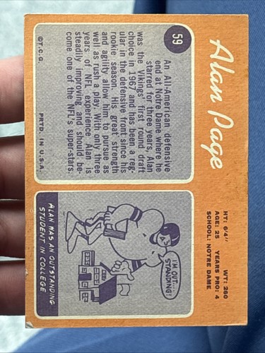 1970 Topps Alan Page Rookie RC #59 Vikings | eBay