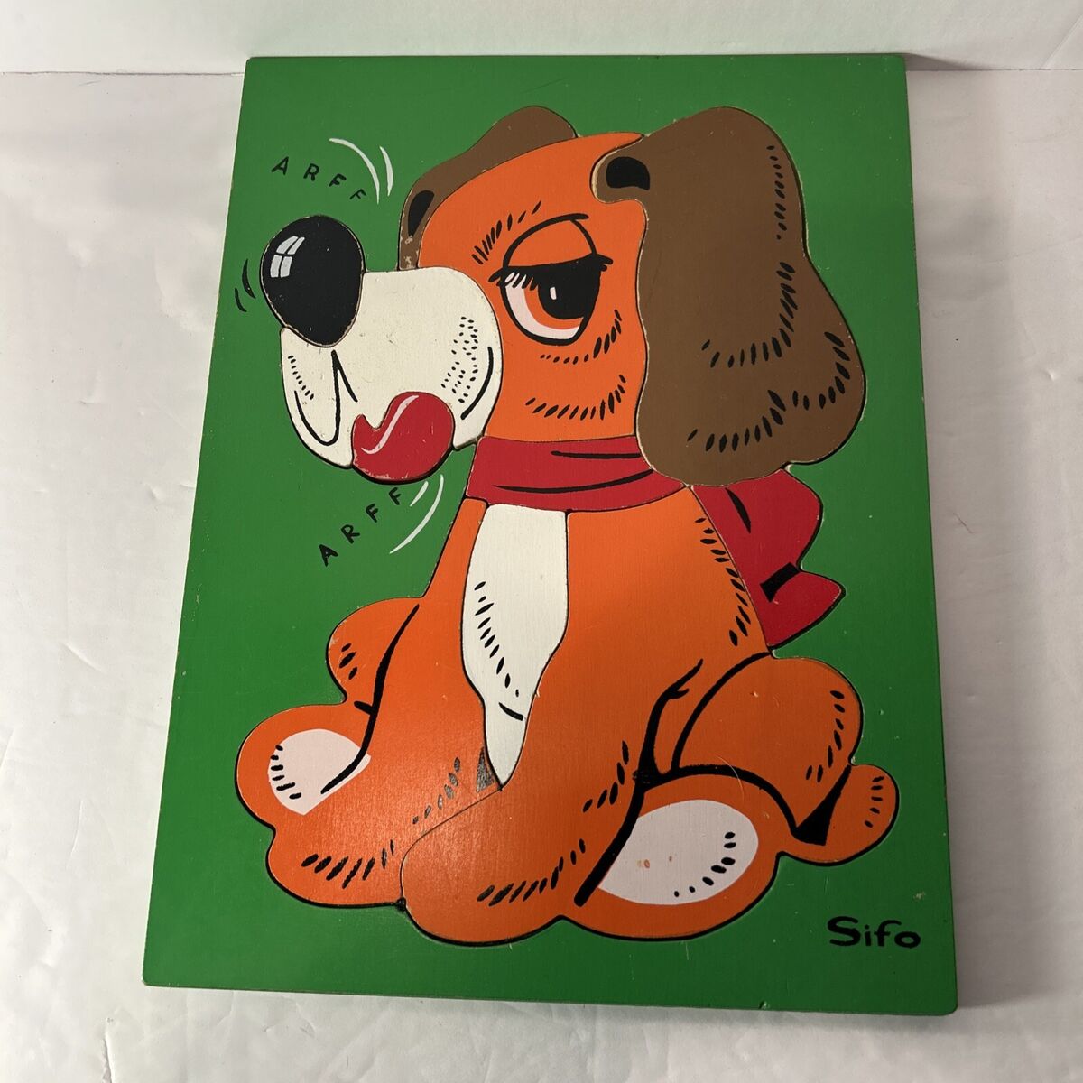 4 Vintage Sifo Wooden Puzzles Farm Animals, Dog, Three 4 Vintage Sifo Wooden Puzzles Farm Animals, Dog, Three