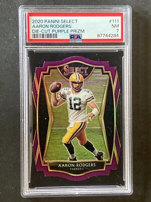 2020 Select #111 Aaron Rodgers Die-Cut Purple Prizm PSA 7 | eBay