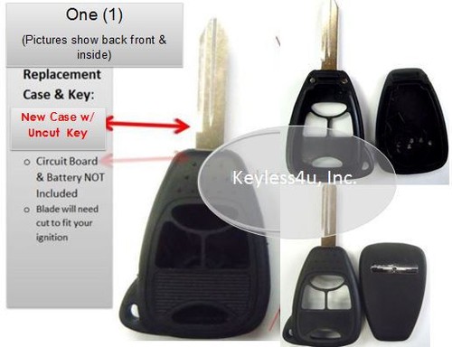 Uncut fab blank key shell case for Dodge 4 button keyless clicker ...