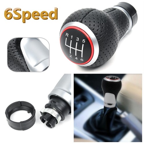 6 speed Leather Gear shift knob For Audi A1 A3 A4 B7 B8 B9 A5 A6 A7 A8 ...