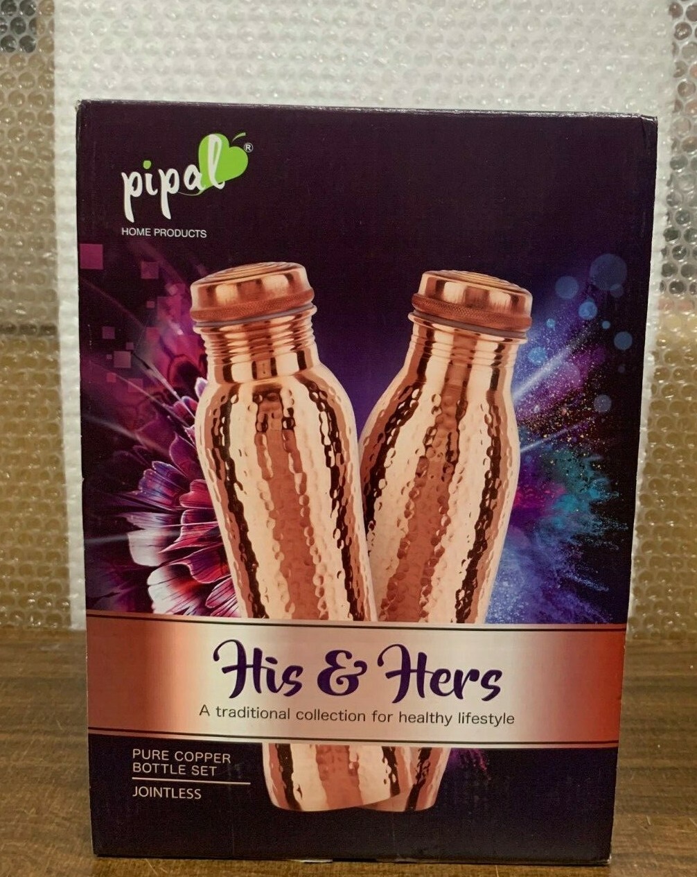 NEW : Pipal Joint-Less Pure Copper HIS & HERS COMBO Set (1L each ...