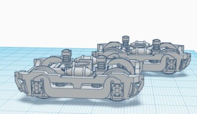 HO Scale Locomotive 2 axle leaf spring Bogie / Truck with traction ...