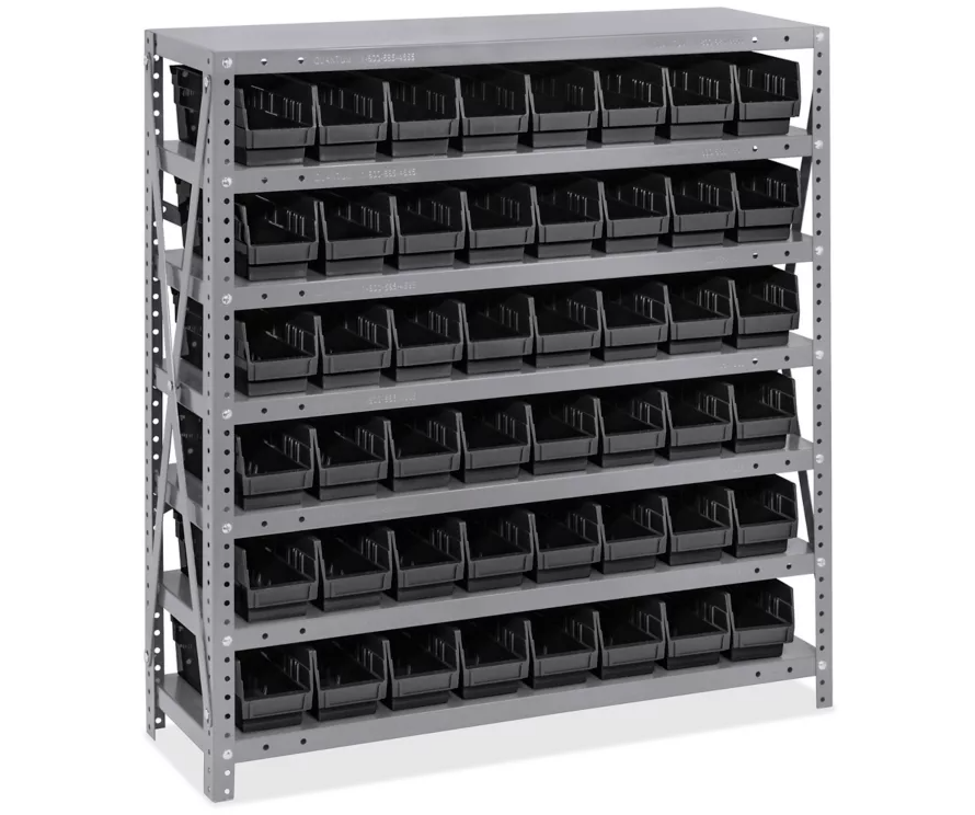 48 Bin Storage Box Rack 6 Shelf Shelving Commercial Storing Shelves ...