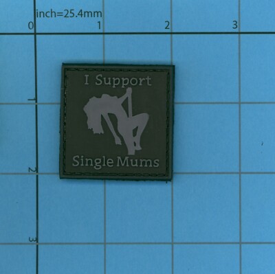BLACK PVC I support single mums Patch FUNNY PATCH Bike motorcycle MOMS b38 POLE | eBay