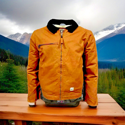 Eddie Bauer Workwear Men Berber Lined Duck Contractor Coat Mechanic ...
