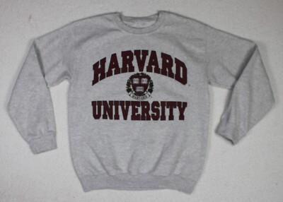 Vintage Harvard University Crew Neck Grey Sweatshirt Size Small (20” X ...