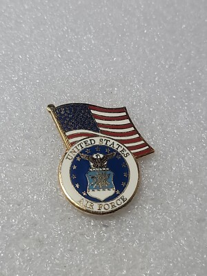 United States Air Force Lapel Pin US Flag Military Enamel P13774 Dual ...