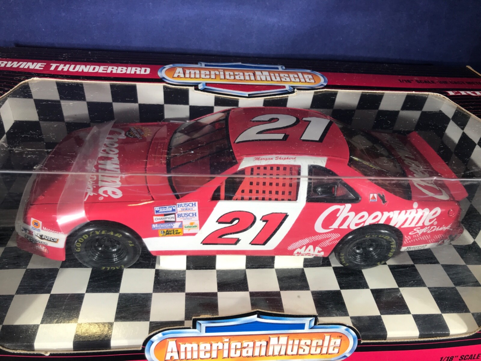L4-1 AMERICAN MUSCLE MORGAN SHEPHERD #21 CHEERWINE FORD THUNDERBIRD - 1 ...